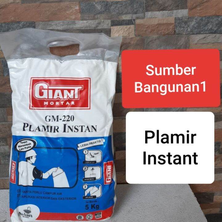 Plamir instant bubuk giant mortar GM-220 AVIAN 5kg semen | Lazada Indonesia