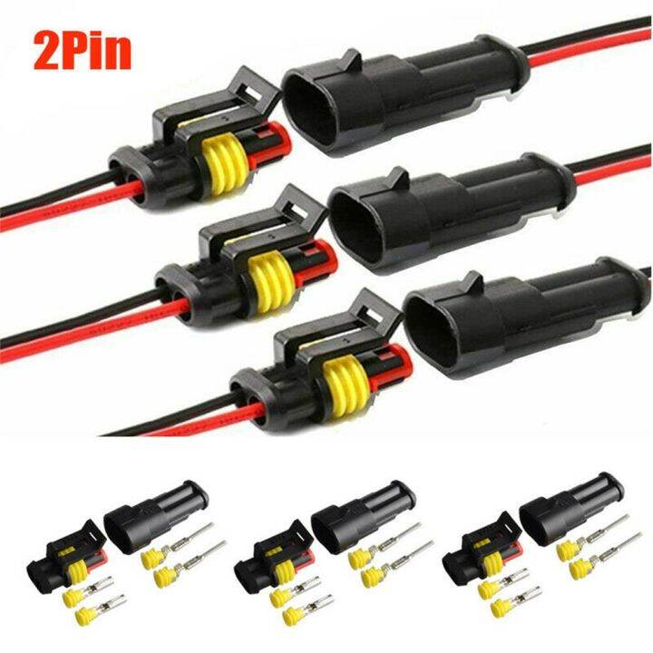10 Kit 12V 2Pin Cable Wire Connector Plug Super Seal Waterproof ...
