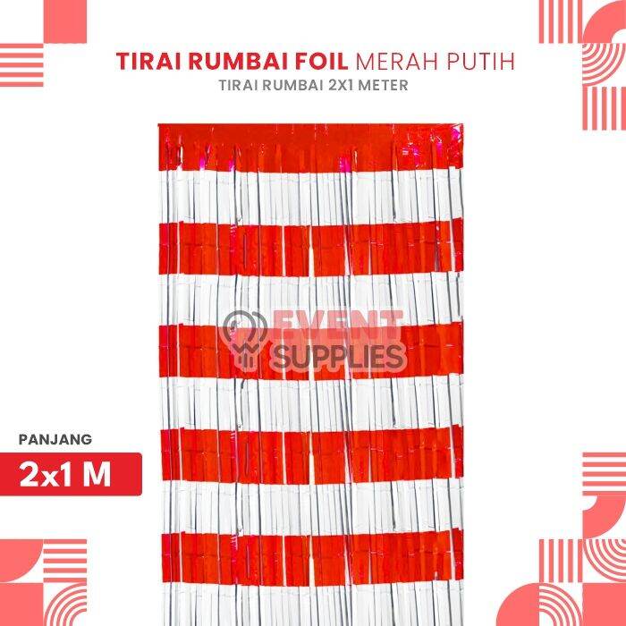 Tirai Rumbai Plastik Merah Putih Dirgahayu HUT RI 78 Hiasan dekorasi ...