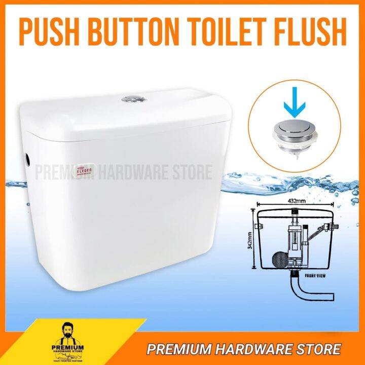 TECHPLAS Elegen Single Flush Push Button Plastic Cistern TCH-1102 ...