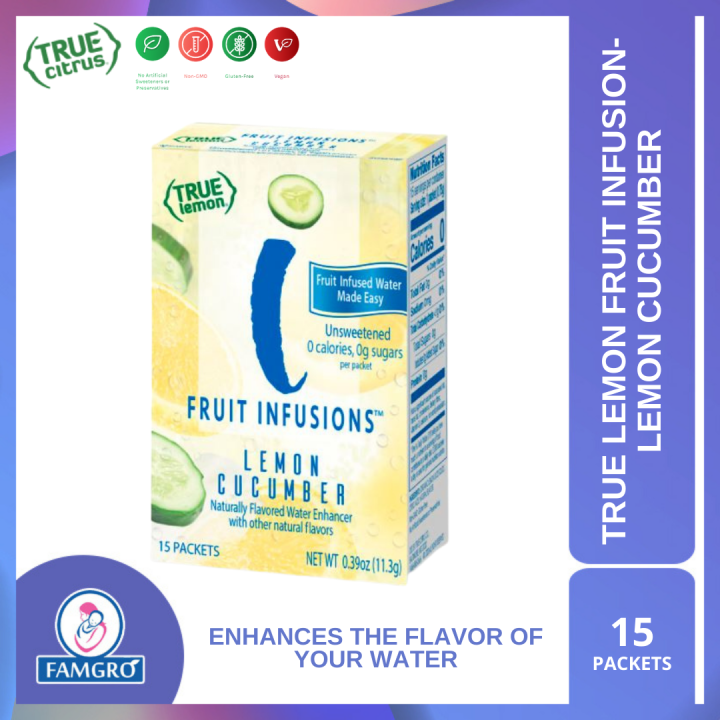 True Citrus True Lemon Fruit Infusions Water Enhancer ZERO CALORIE - 15 ...