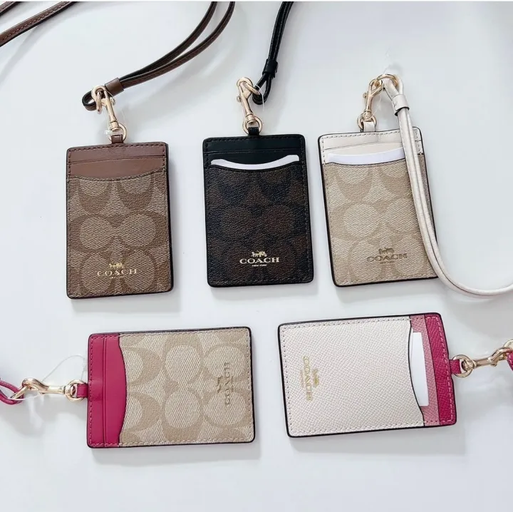Coach Id Lanyard In Signature Canvas F63274 - Chalk Pink | Lazada PH