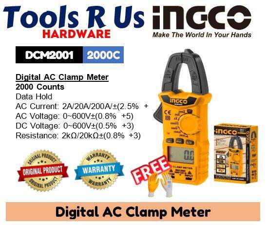 Ingco Digital AC Clamp Meter 2000 counts DCM2001 | Lazada PH