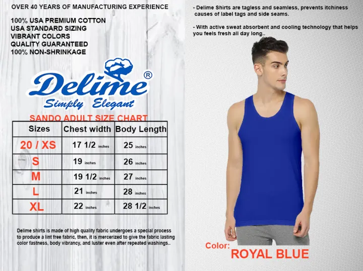 DELIME Adult Sando Plain (Royal Blue) | Lazada PH