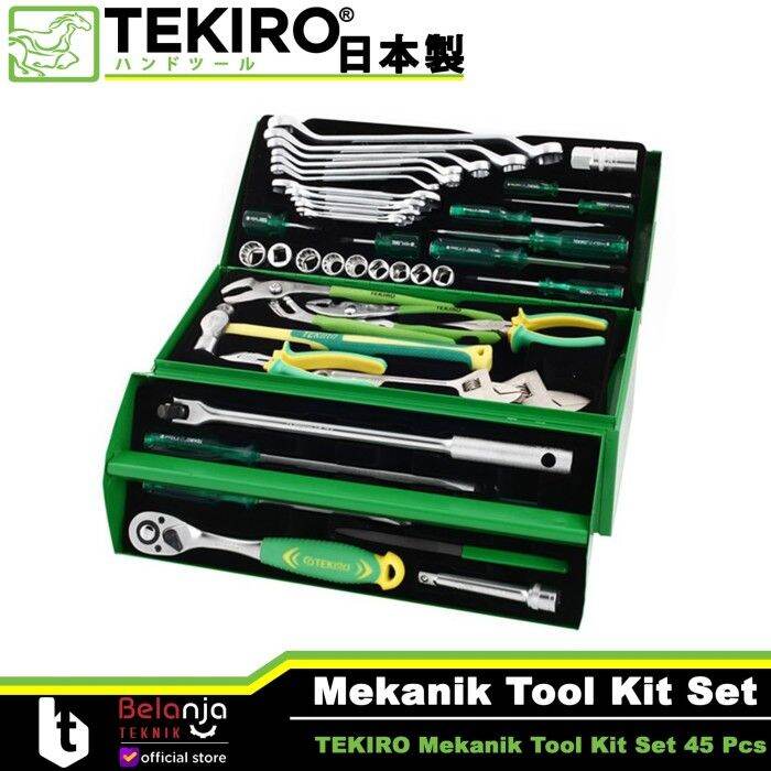 TEKIRO Mekanik Tool Kit Set 45 Pcs Toolset Toolkit Toolbox 45pcs ...