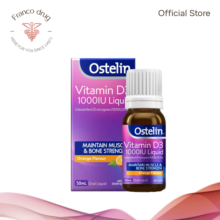 Ostelin Vitamin D3 1000IU Liquid Maintain Muscles and Bone Strength ...