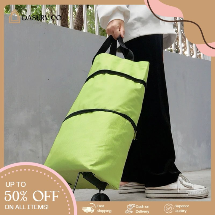Dasurv.Co FOLDABLE SHOPPING TROLLEY TOTE BAG | Lazada PH