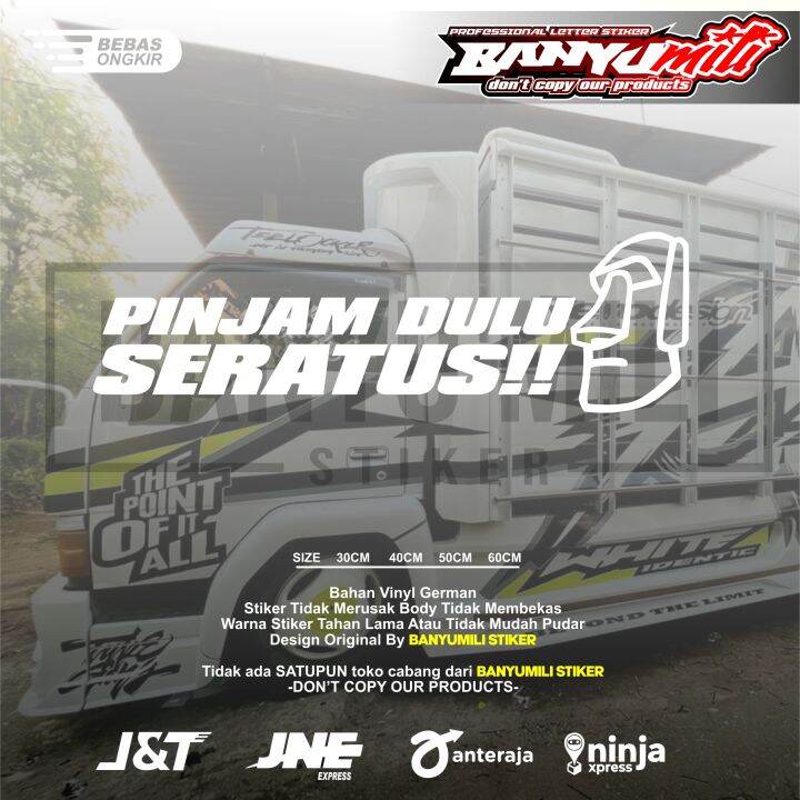 Stiker kaca truk pinjam dulu seratus cutting variasi mobil pickup truk sticker kaca pinjam dulu ...