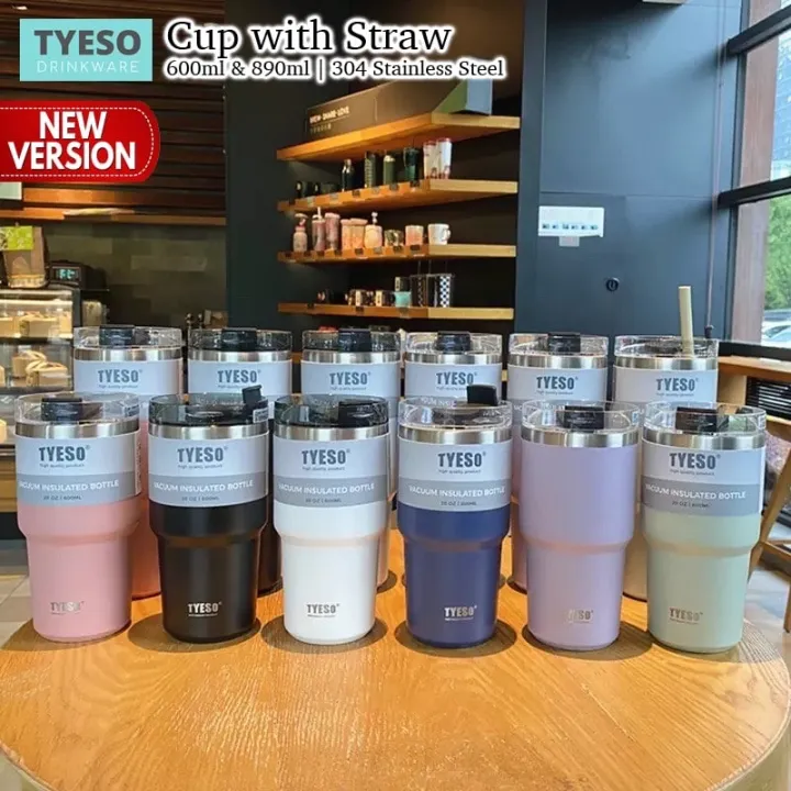 Tyeso New Version Cup with Straw 600ml & 900ml | Powder Finish | Hot ...