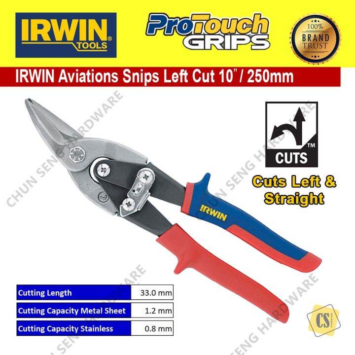 IRWIN Snips Aviation LEFT and Straight Cut 10" 250mm 101 Cutter Sheet ...