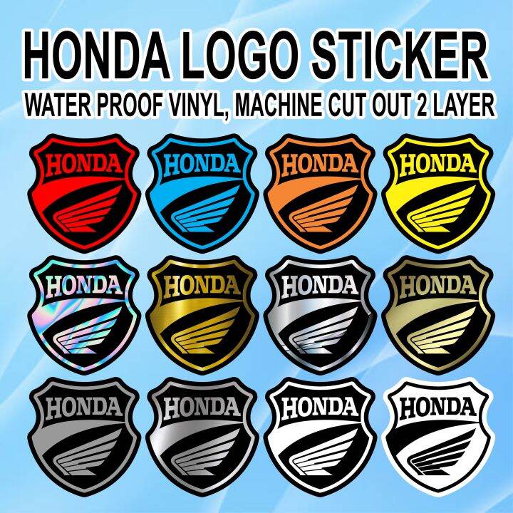 HONDA LOGO STICKER,WATER PROOF VINYL,MACHINE CUTOUT,HOLOGRAM,GOLD ...