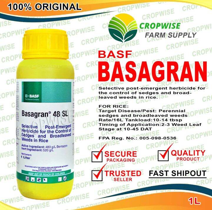 BASF- Basagran 48 SL Herbicide 1L, 500ml | Lazada PH