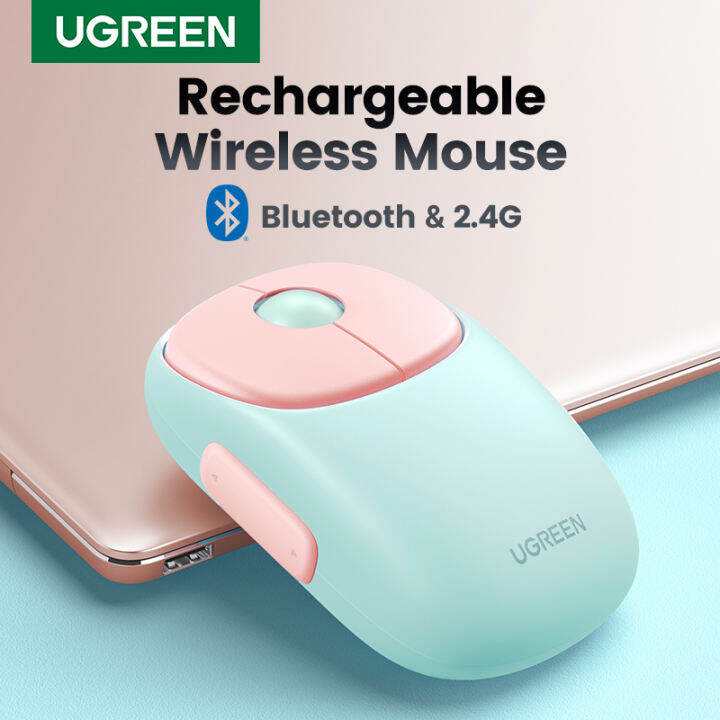 UGREEN MU102 Wireless Mouse, 4 Silent Buttons, Bluetooth 5.0 and 2.4G ...