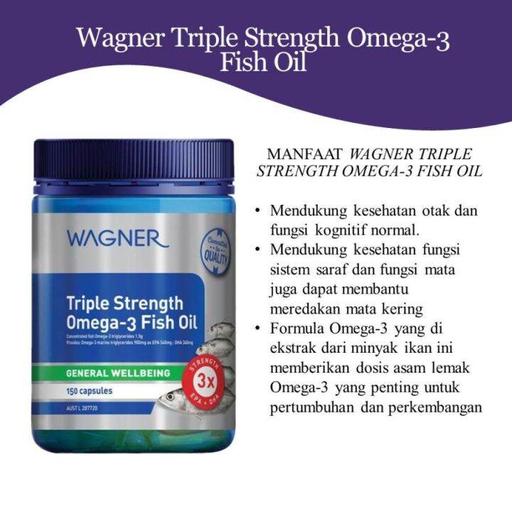 DNA READY || Wagner Triple Strength Omega-3 Fish Oil 150 kapsul ...