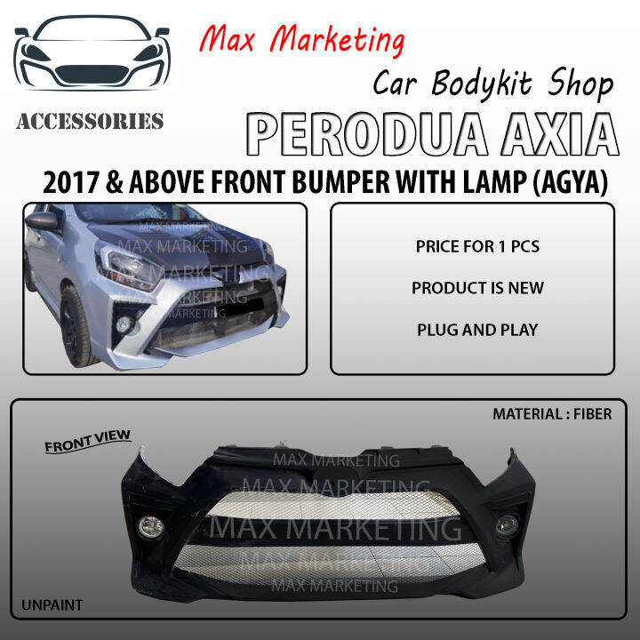 PERODUA AXIA 2017 &above FRONT BUMPER WITH LAMP AGYA | Lazada