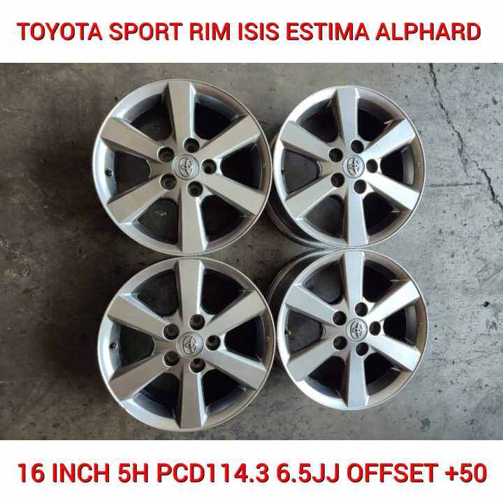 Toyota Sport Rim 16 INCH 5H PCD114.3 6.5JJ Offset +50 For Toyota Isis Estima Previa Alphard ...