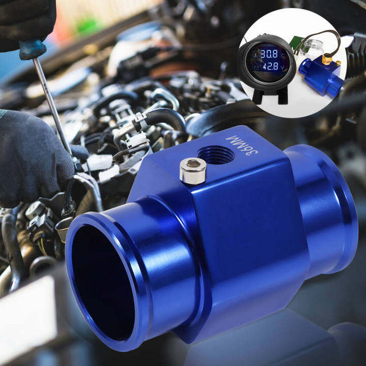 36mm Blue Water Temperature Joint Pipe Temp Sensor Gauge Radiator Hose ...