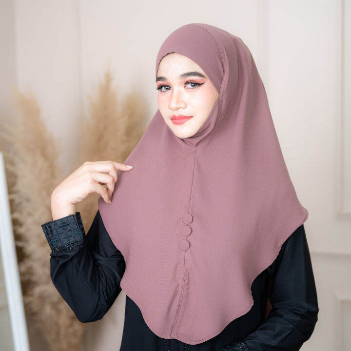 ผ้าคลุมผมฮิญาบ หน้าตุรกี เนื้อผ้าอาบาย่า เบอร์ L HK92 รุสมีนี | Lazada.co.th