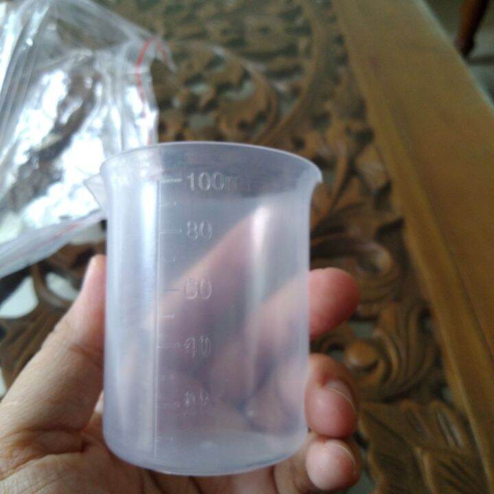 gelas ukur tabung takar beaker glass plastik disposable 100 ml 100cc | Lazada Indonesia