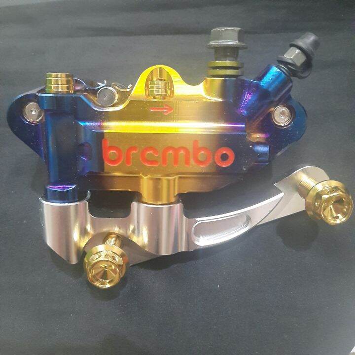 PAKET KALIPER MONOBLOK 4 PISTON + BREKET YAMAHA METIC MIO, FINO 115, XEON, VEGA FORCE, VEGA ZR ...