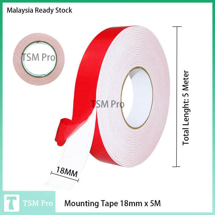 Mounting Tape 18MM x 5Meter Permanent Double Side Sided Mounting Tape ...