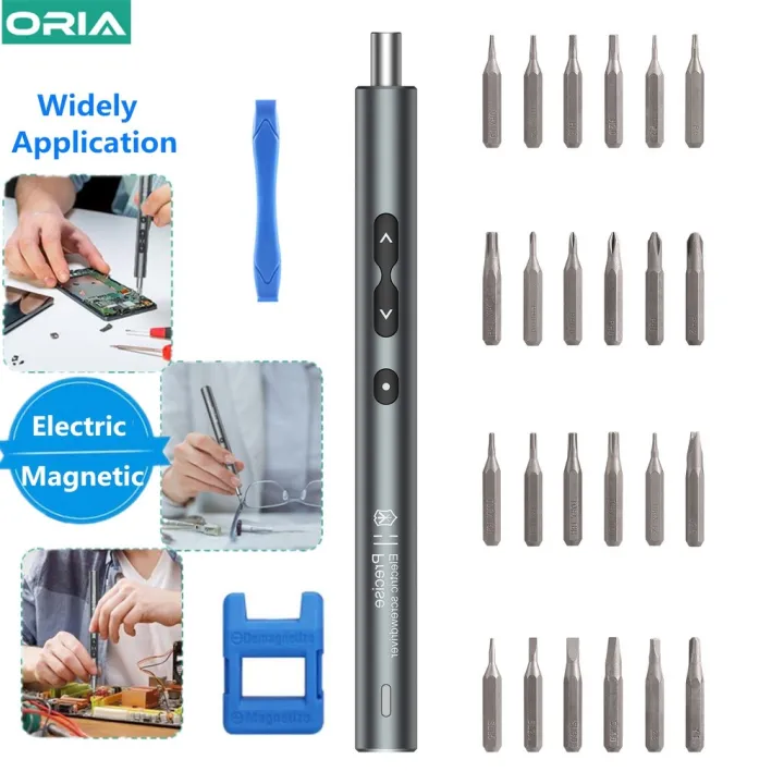 ORIA 28 in 1 Electric Screwdriver Set Cordless Repair Tool USB Charging ...