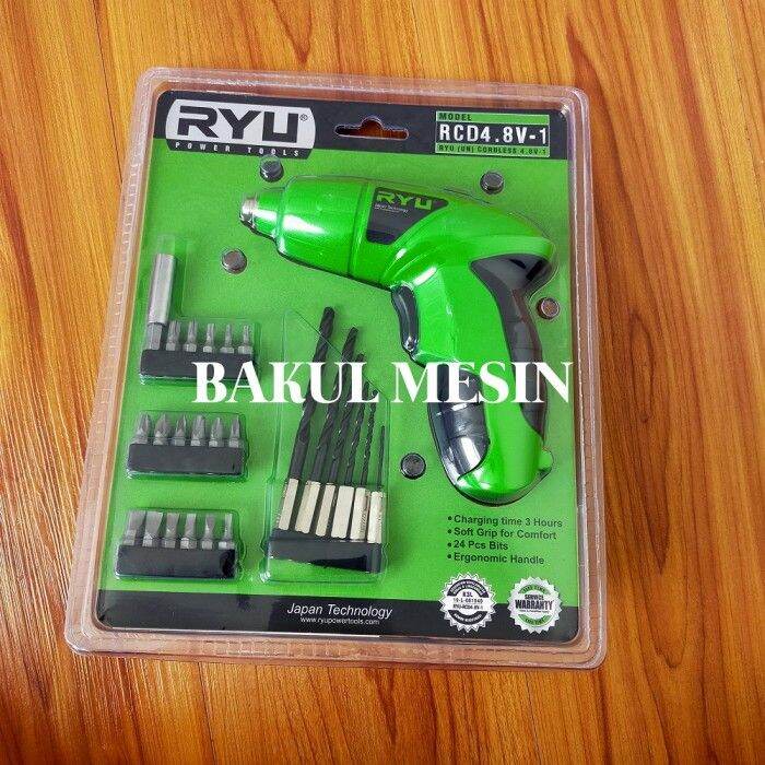 Ryu Rcd 4 8 V 1 Mesin Bor Obeng Cordless Screw Driver Set Rcd4 8v 1