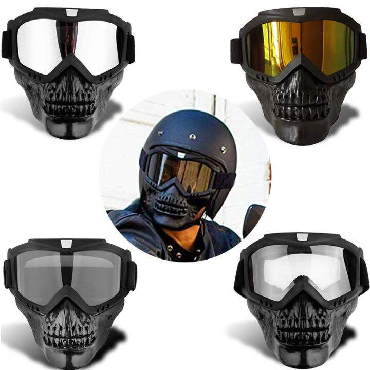 Motorcycle Helmet Mask Motocross MX Face Black Masks Goggles ATV UTV ...