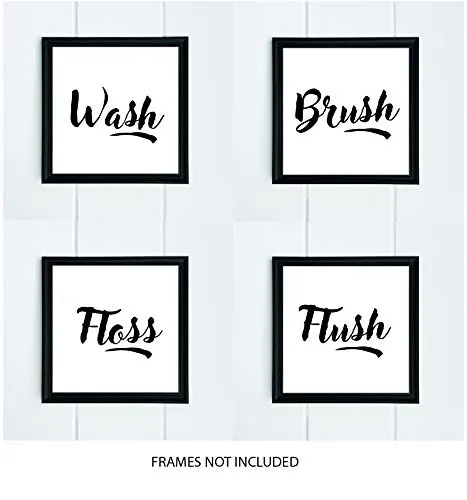 Funny Bathroom Signs Wash Brush Floss Flush gift | Lazada PH