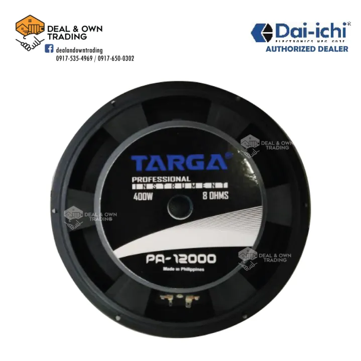 Targa PA-12000 12inch 400W 8 Ohms Instrumental Speaker No Cover | Lazada PH