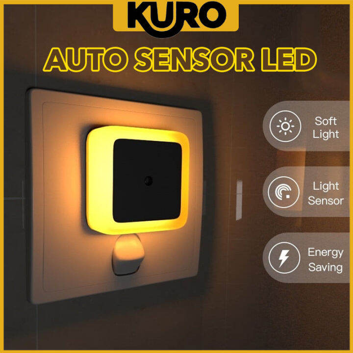 Kuro Mini Auto Sensor LED Night Light Lamps Children Bedroom Wall ...