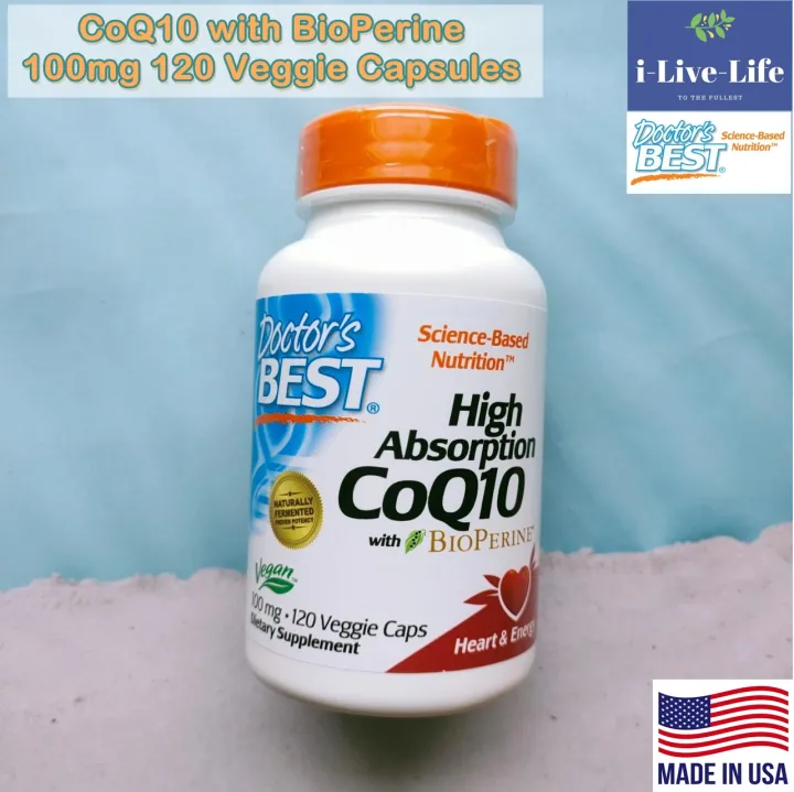 โคคิวเท็น CoQ10 with BioPerine 100mg 120 Veggie Capsules - Doctor's ...