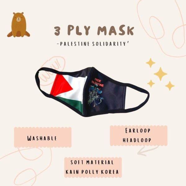 PALESTINE MASK 3 PLY FACE MASK SELESA | Lazada