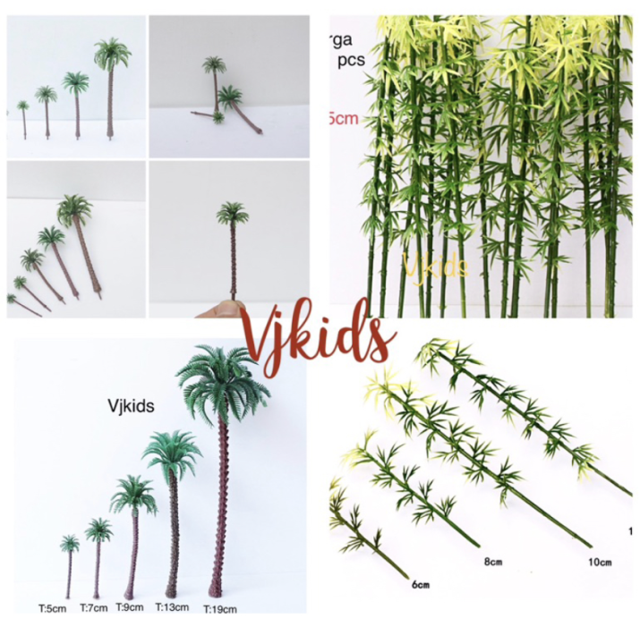 miniatur pohon palem, pohon bambu untuk maket, diorama, art n craft ...