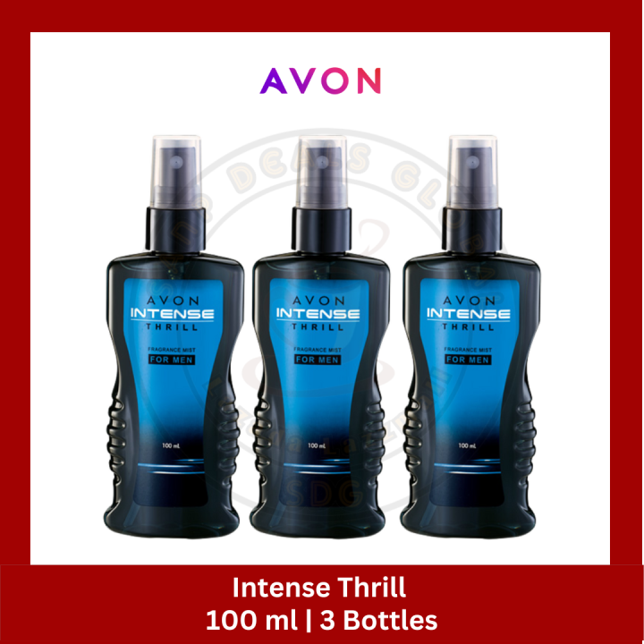 AVON Intense Thrill Fragrance Mist for men 100 ml ( 3 BOTTLES ) | Lazada PH