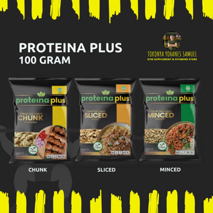 Proteina Plus 100g Chunk Minced Sliced / Protein Nabati / Daging Nabati ...