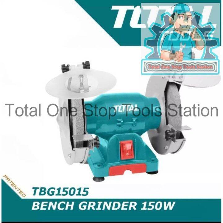 TOTAL TOOLS Bench grinder 150W industrial electric sharpening vertical sand turbine TBG15015.5 ...