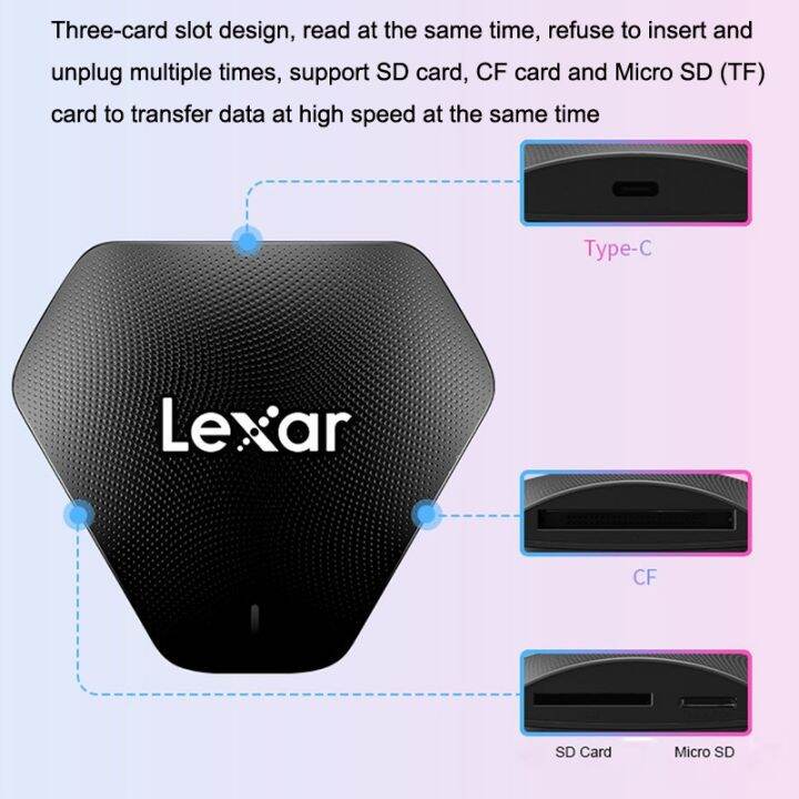 Lexar LRWR500 3 In 1 TF Card SD Card CF Card Multi-Function USB3.1 Card ...