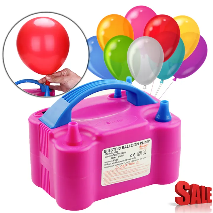 BALLOON PUMP- Electric Balloon Inflator Pump Double Hole Nozzle Air ...