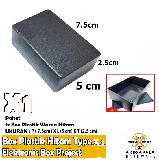 Box Plastik Hitam Type X1 Kotak Tempat Rangkaian Komponen Modul Kit ...