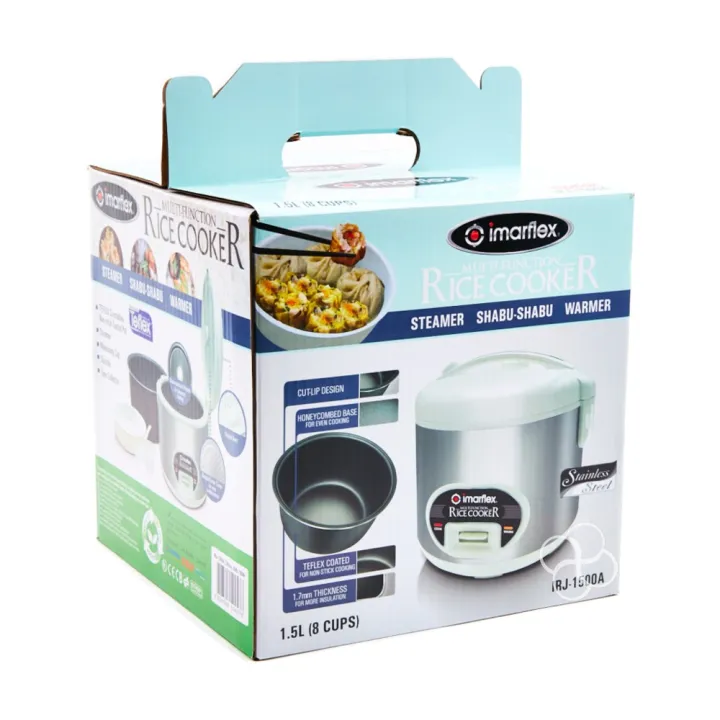Imarflex IRJ-1500A Multi-Function Rice Cooker Stainless Steel 1.5L 8 ...