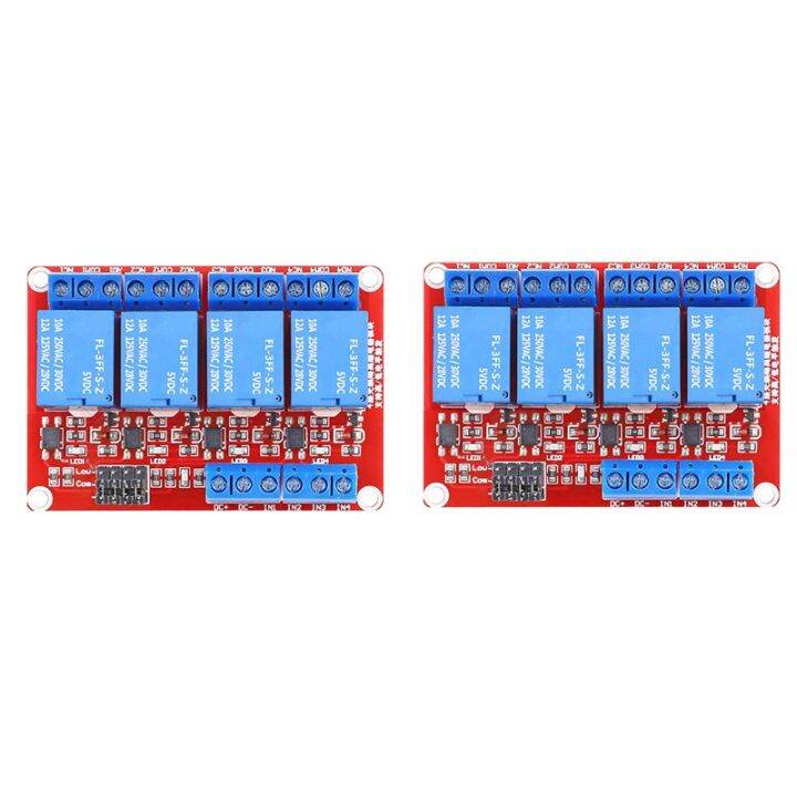 DC 5V 4 Channel Relay Module Board Shield with Optocoupler / High and ...