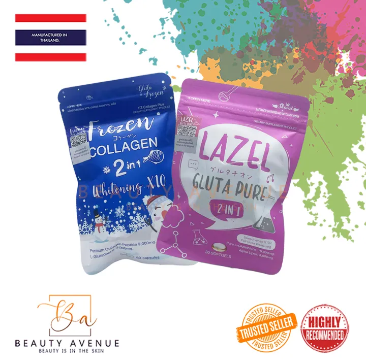 LAZEL PURE GLUTA FROM THAILAND(1) and Frozen COLLAGEN 60 Capsules (1 ...