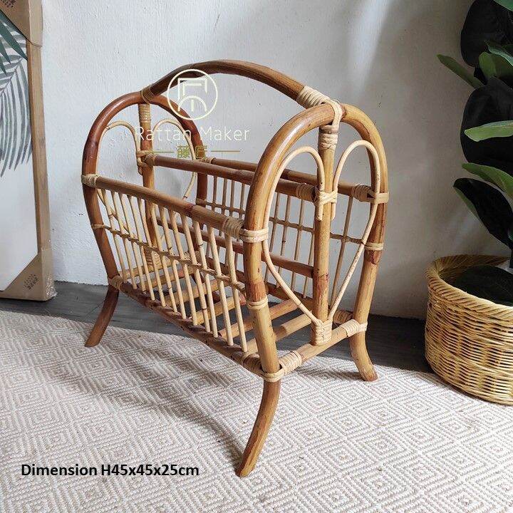 Rattan Book Rack / Table Side Book Rack / Sofa Side Rook Rack ...
