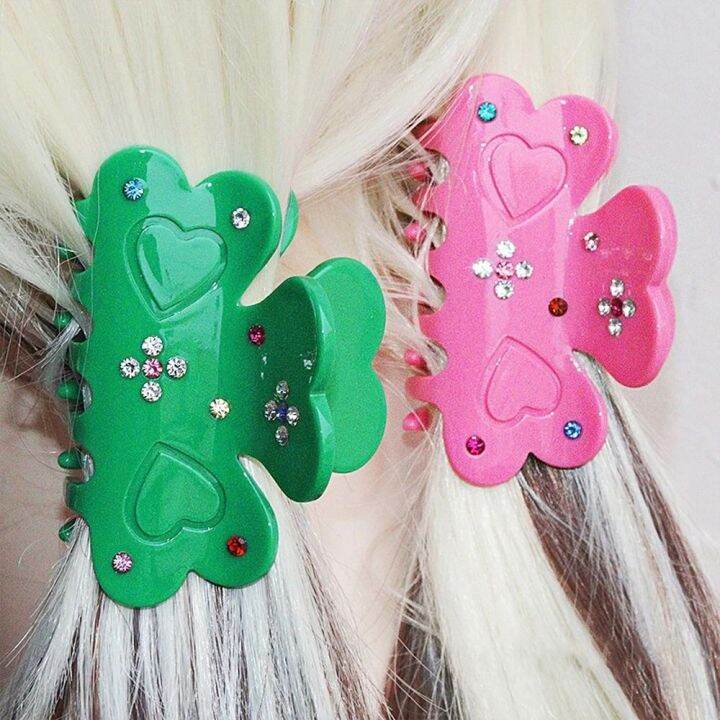 ที่หนีบผมอะซิเตตรูปหัวใจ FGSDF คริสตัลทรงเรขาคณิตคลิปผมหวานรูปหัวใจที่ ...