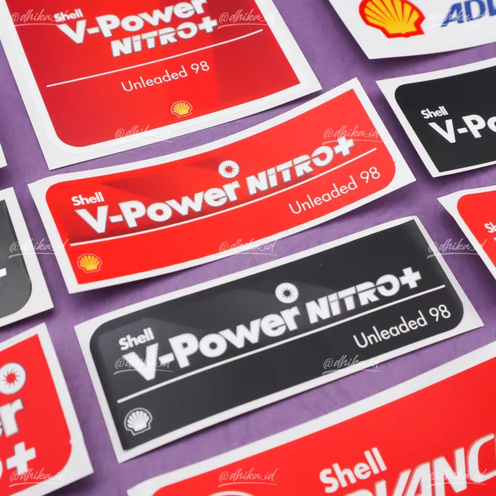 Stiker Sticker Bensin Mobil Motor Shell VPower V Power Nitro Octane ...