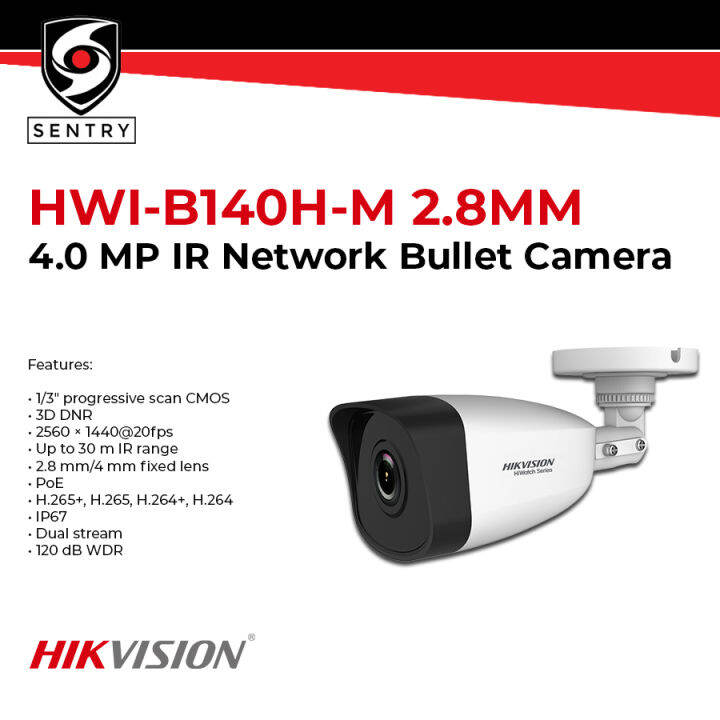 HIKVISION HWI-B140H-M 4.0 MP IR Network Bullet Camera | Lazada PH