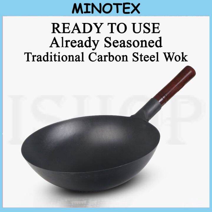 READY TO USE KUALI HITAM ALREADY SEASONED TRADITIONAL CARBON STEEL WOK ...