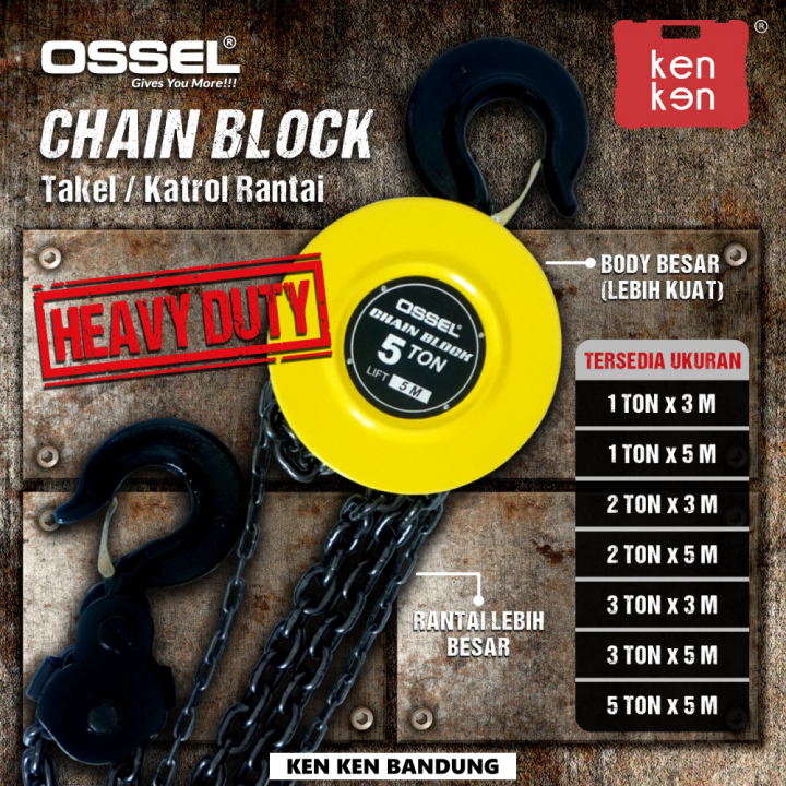 Takel 2 ton x 5 meter Katrol 2 ton x 5 meter Chain Block 2 ton x 5 m ...