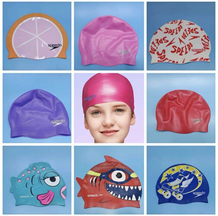 Speedo/new speedo children swim cap silicone waterproof not le head ...